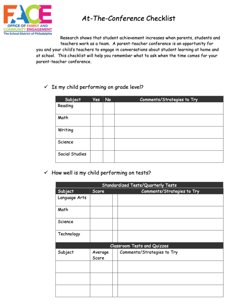 Report Card Conference Resources - George W. Nebinger School